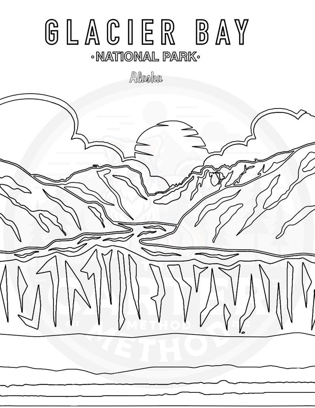 Glacier Bay National Park Coloring Sheet (8.5"x11") - Etsy
