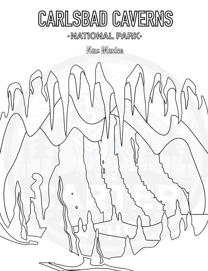 Carlsbad Caverns National Park Coloring Sheet (8.5"x11") - Etsy