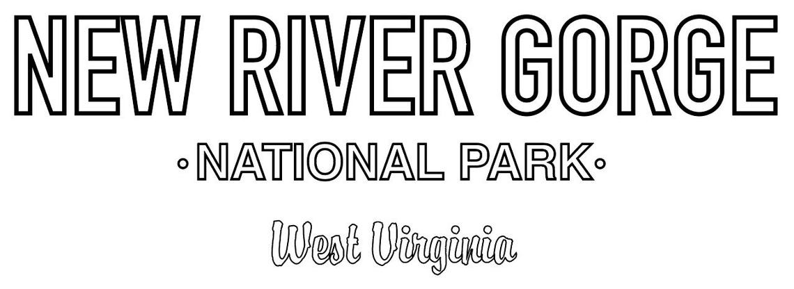 New River Gorge National Park Coloring Sheet (8.5"x11") - Etsy