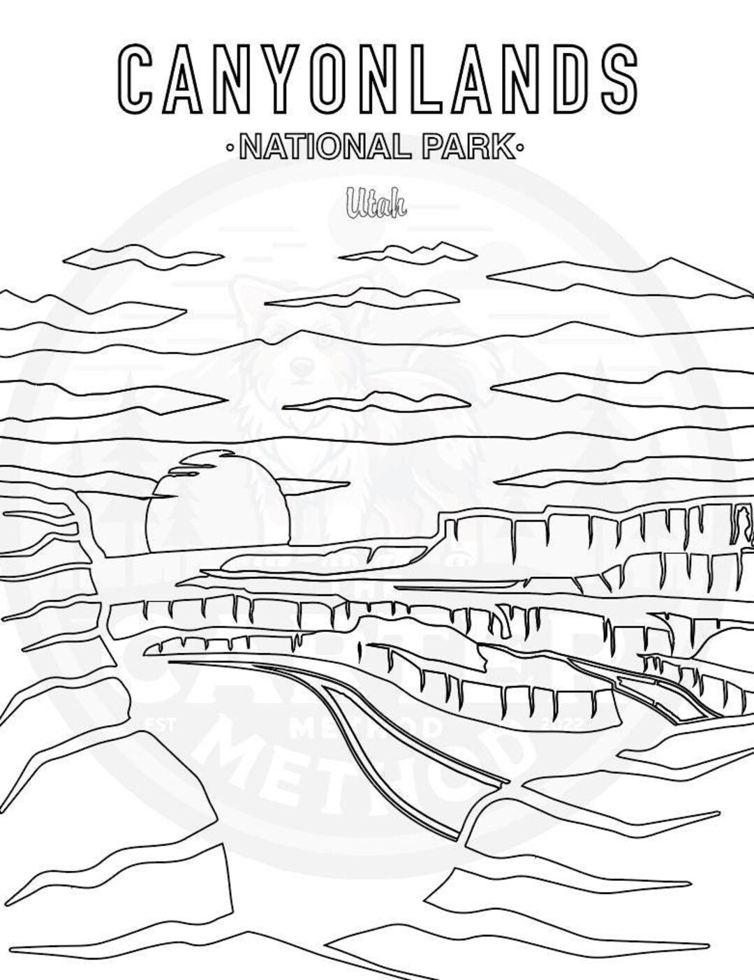 Canyonlands National Park Coloring Sheet (8.5"x11") - Etsy