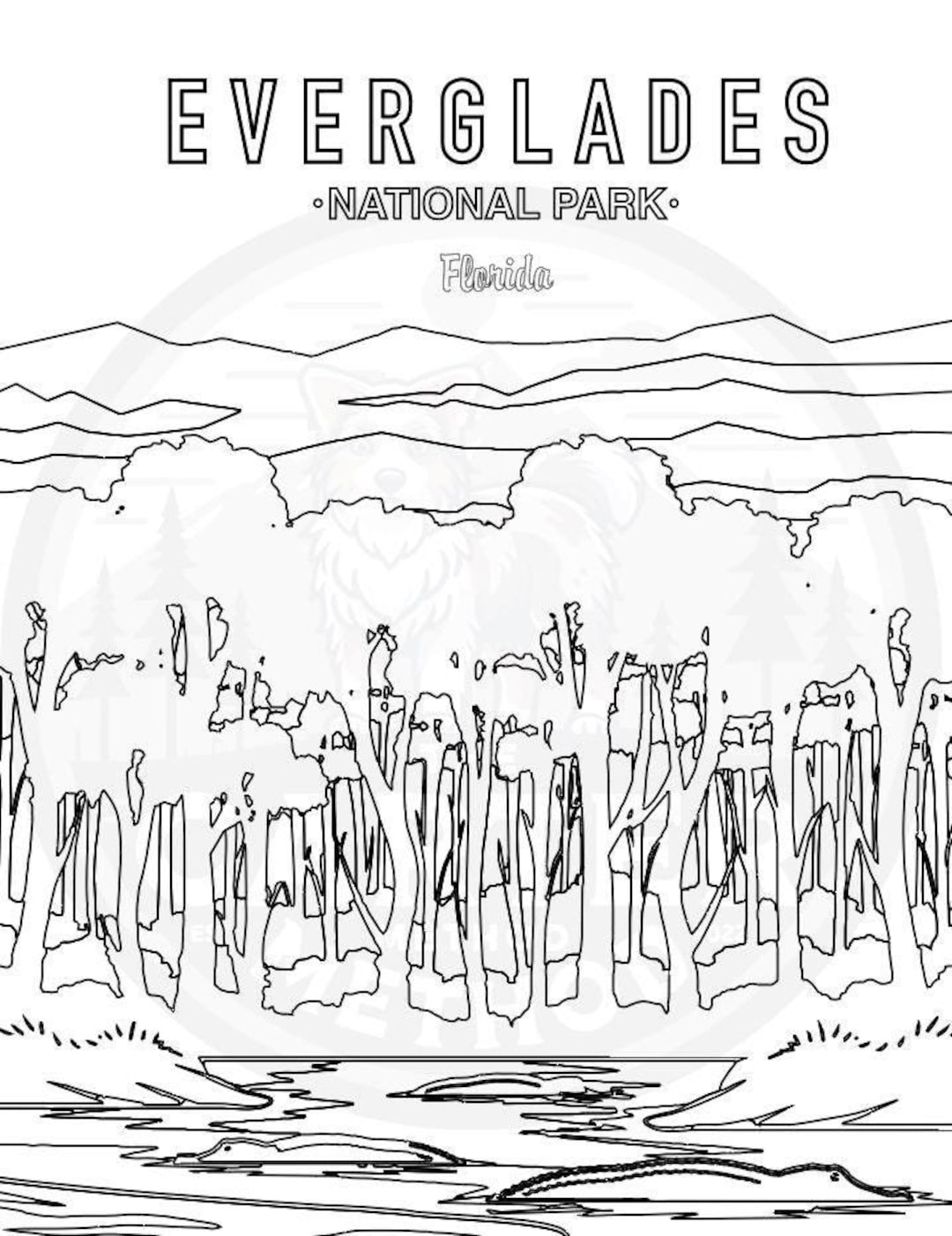 Everglades National Park Coloring Sheet (8.5"x11") - Etsy