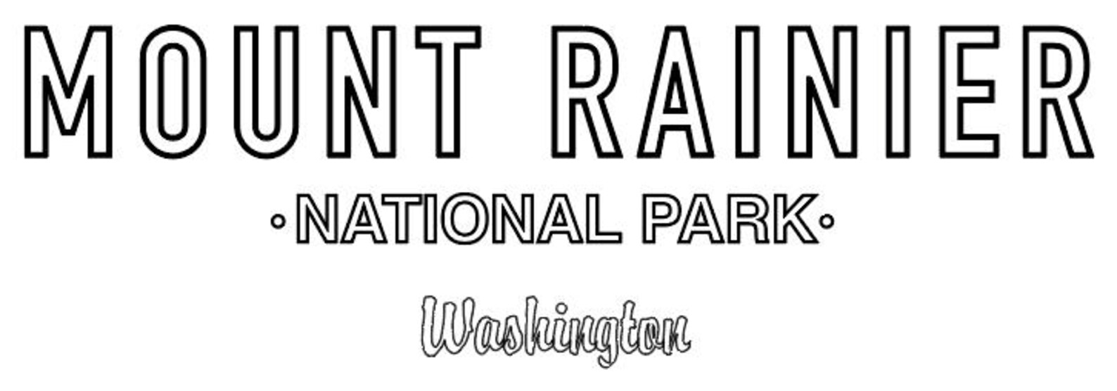 Mount Rainier National Park Coloring Sheet (8.5"x11") - Etsy