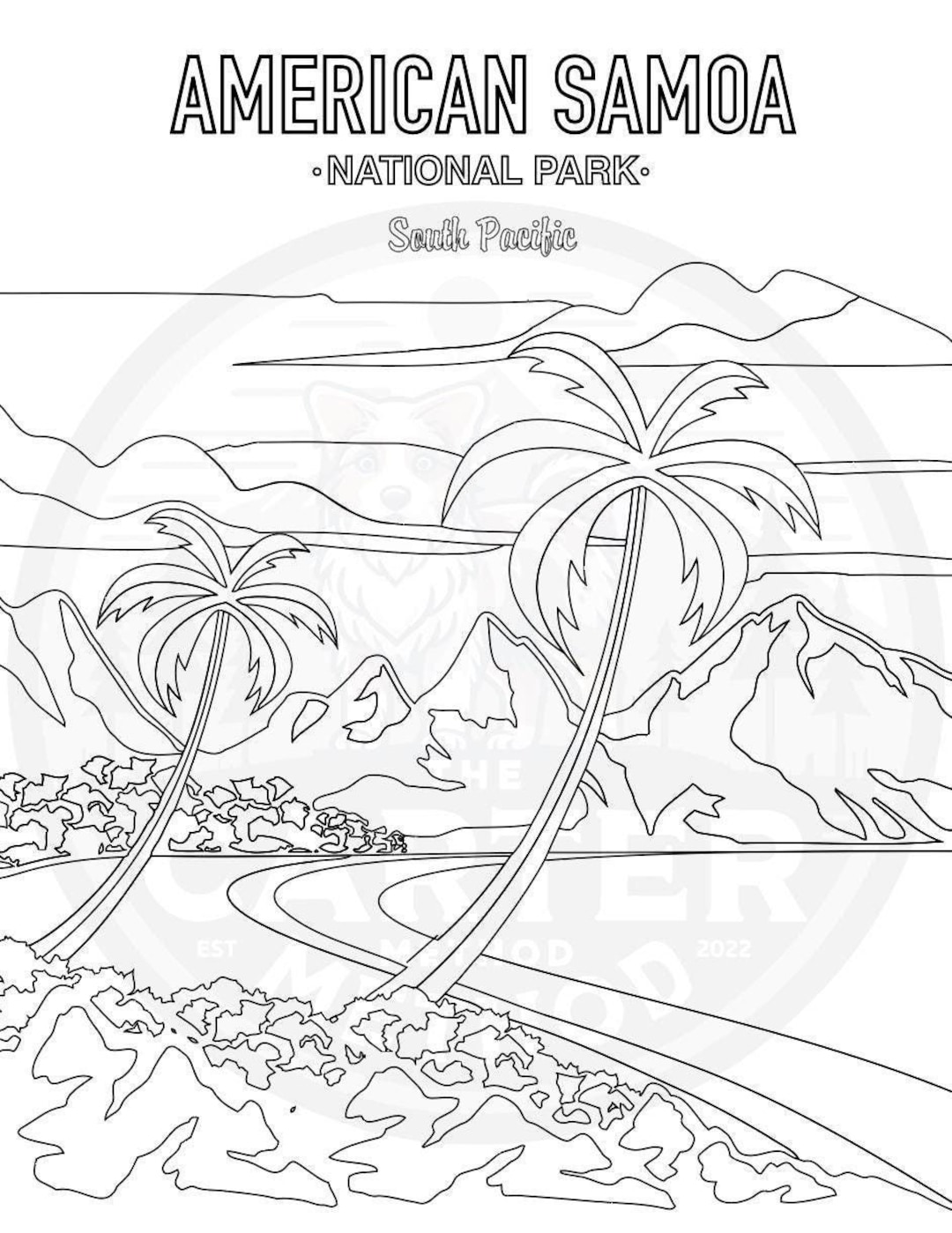 American Samoa National Park Coloring Sheet (8.5"x11") - Etsy