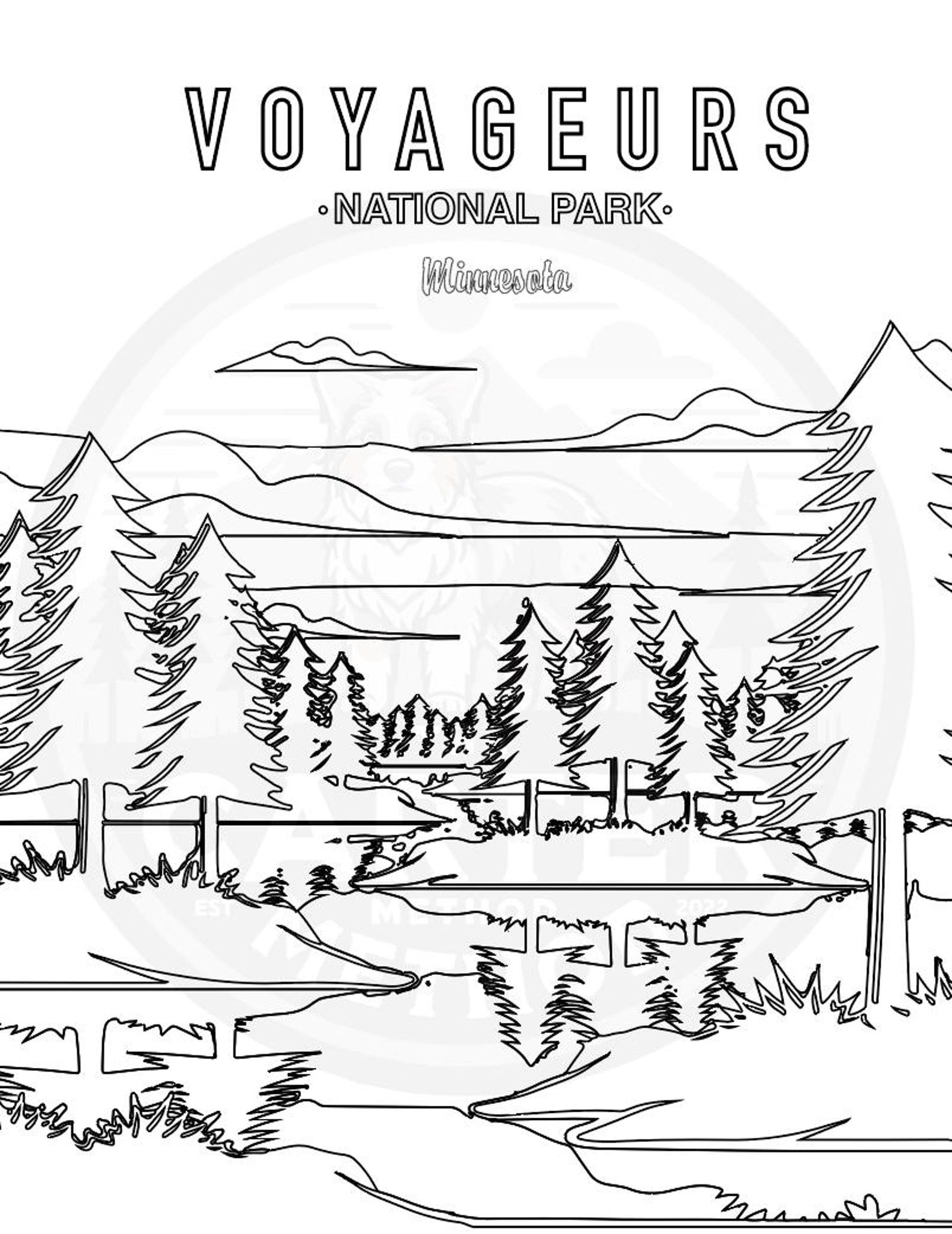Voyageurs National Park Coloring Sheet (8.5"x11") - Etsy