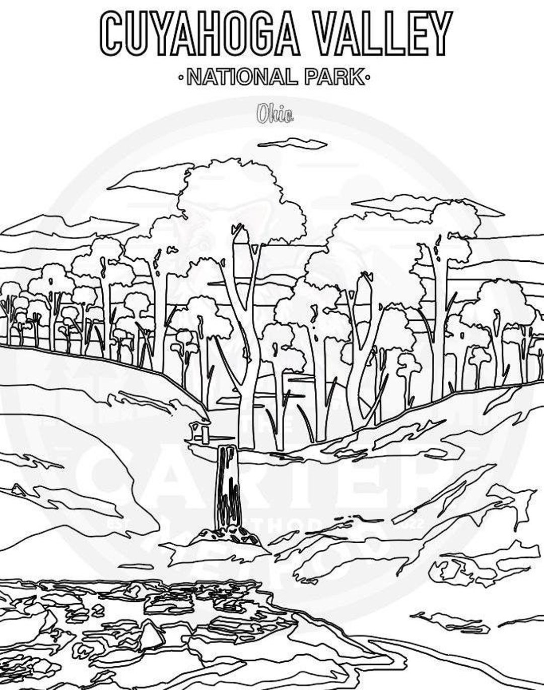 Cuyahoga Valley National Park Coloring Sheet (8.5"x11") - Etsy