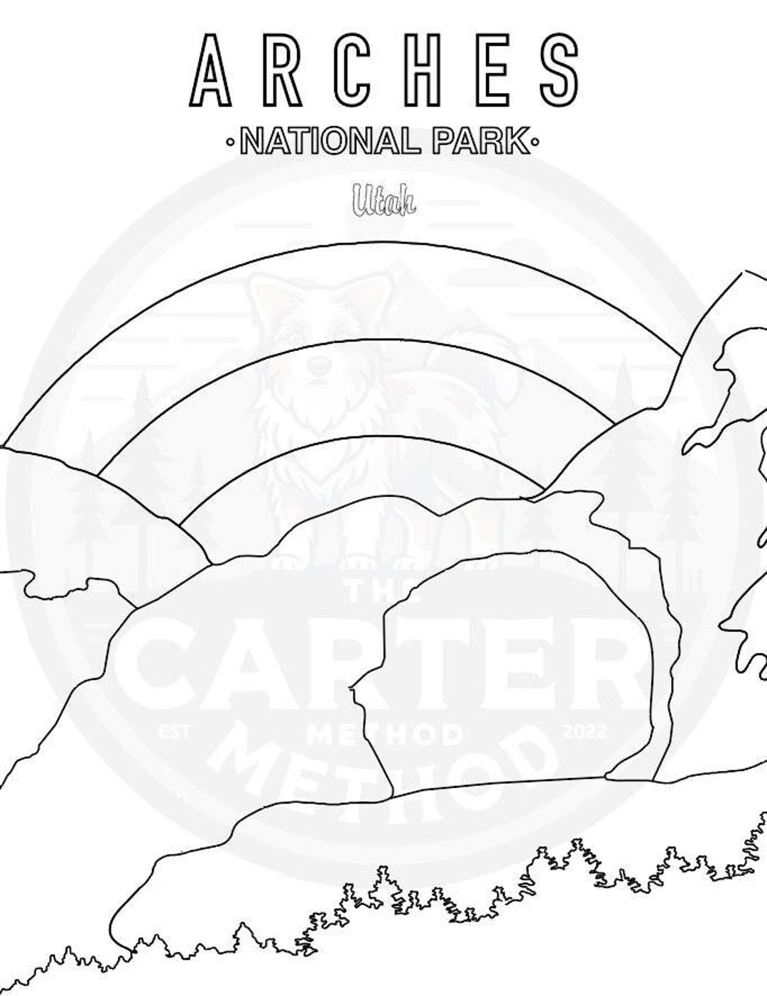Arches National Park Coloring Sheet (8.5"x11") - Etsy