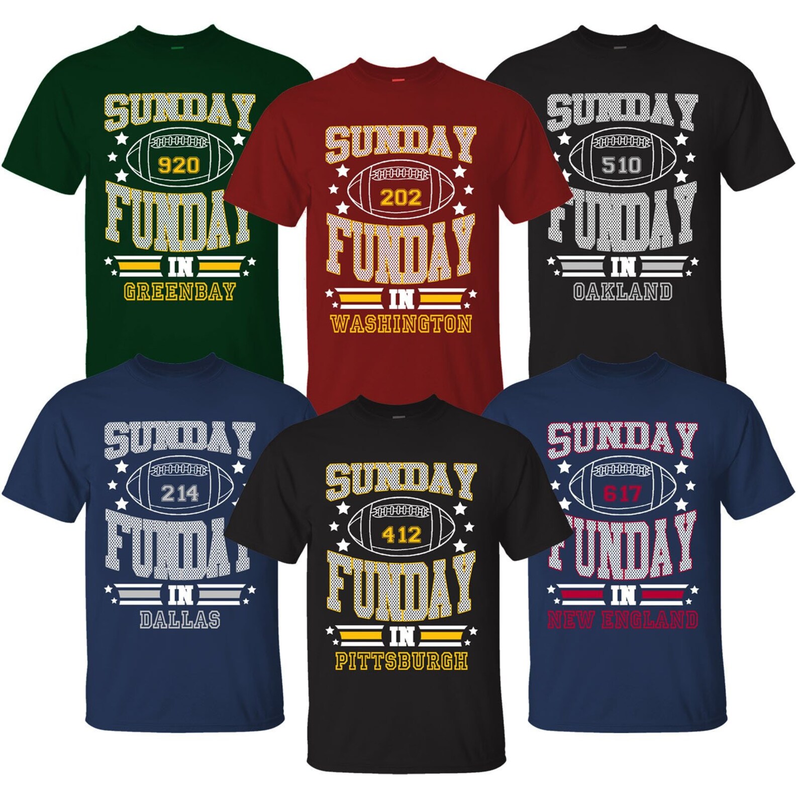 Men's Sunday Funday Football Graphic T-shirts - Etsy