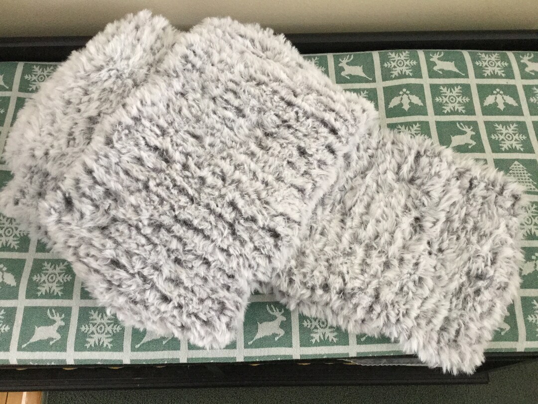 Hand Knit Faux Chinchilla Fur Scarf - Etsy UK