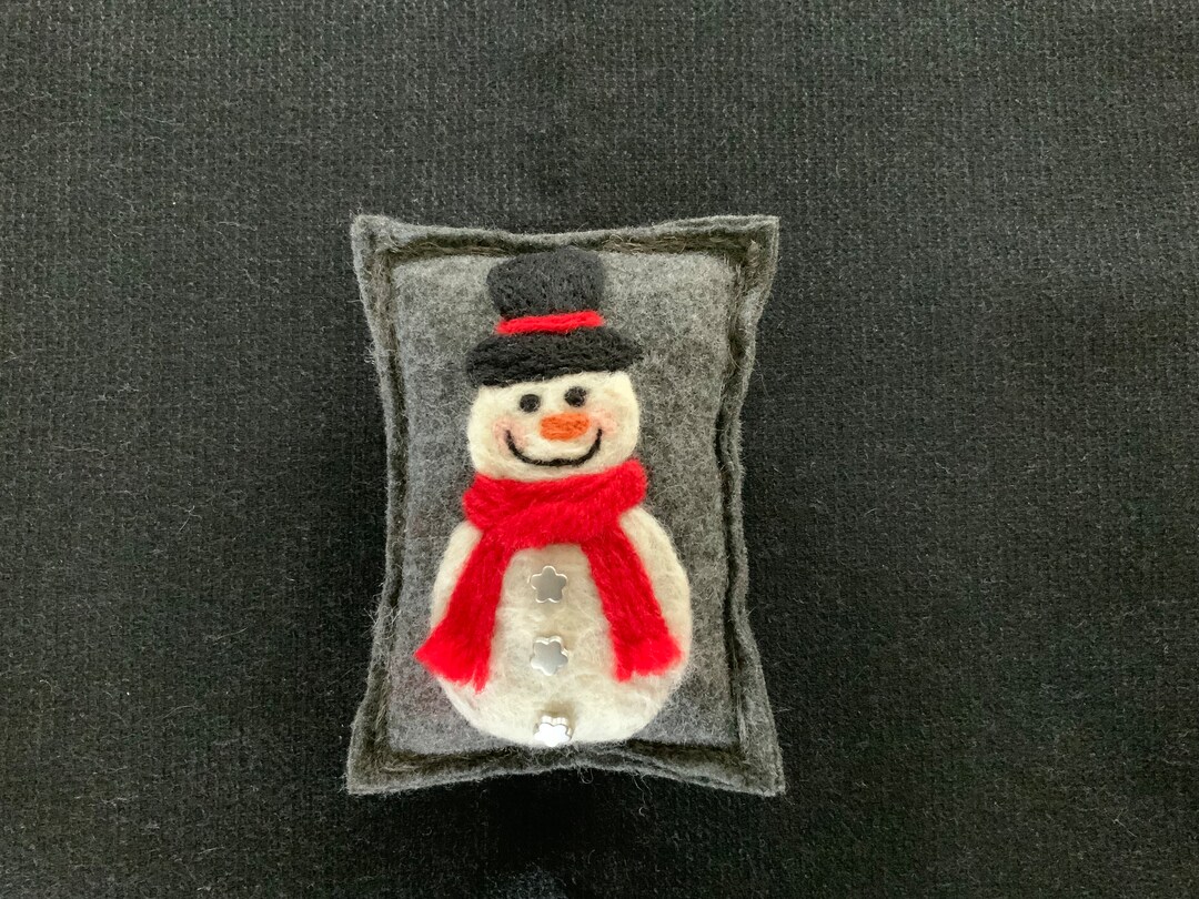 Hand Needle Felted Snowman With Scarf Maine Balsam Pine/fir Sachet - Etsy