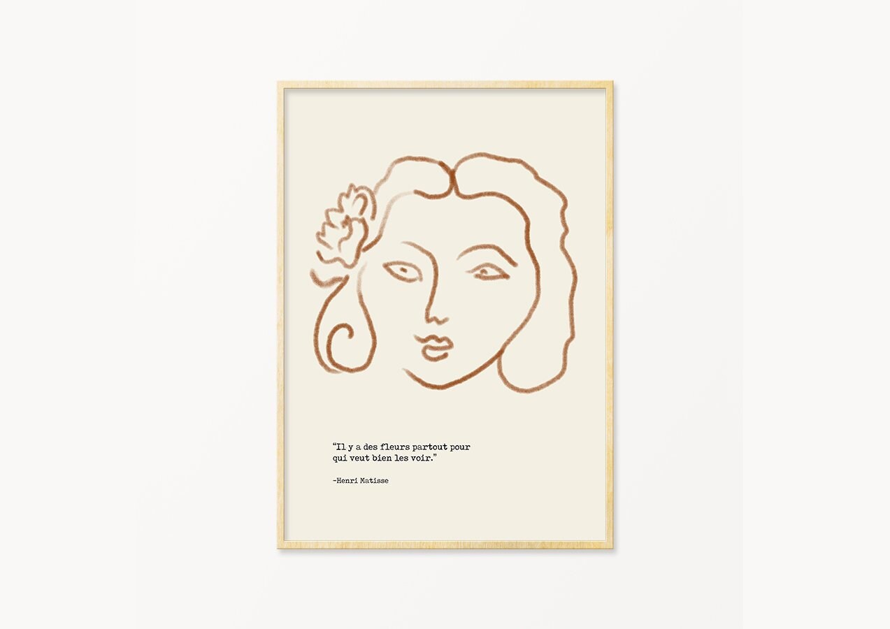 Matisse's Girl ART PRINT Line Drawing Inspired by | Etsy