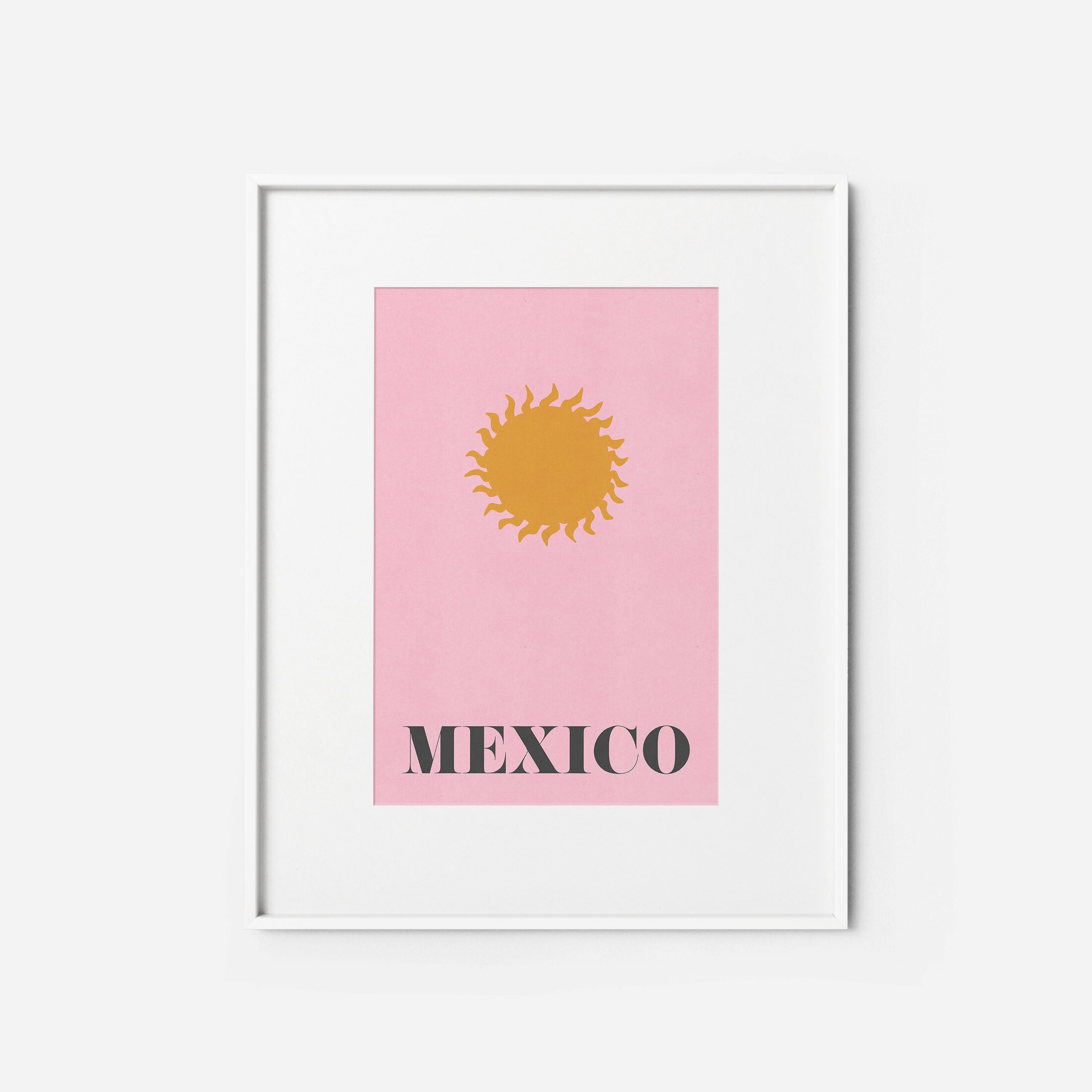MEXICO PRINTABLE Pink Travel Poster Abstract Artwork Mexico | Etsy