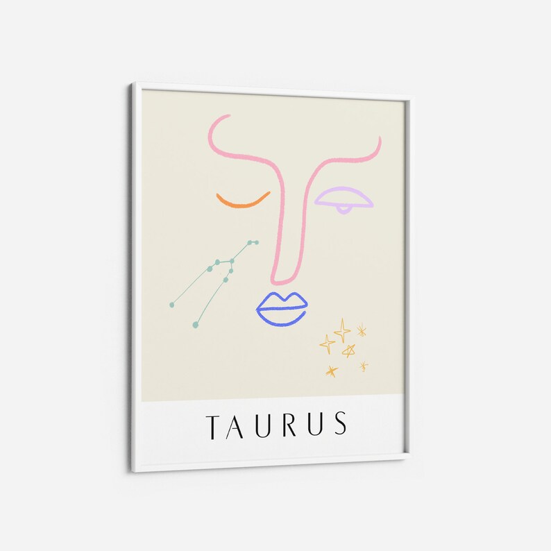 Taurus Zodiac PRINTABLE Astrology poster Taurus museum | Etsy