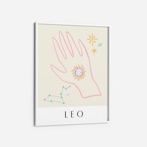 Leo Zodiac PRINTABLE Astrology Poster Leo Museum Poster Beige - Etsy