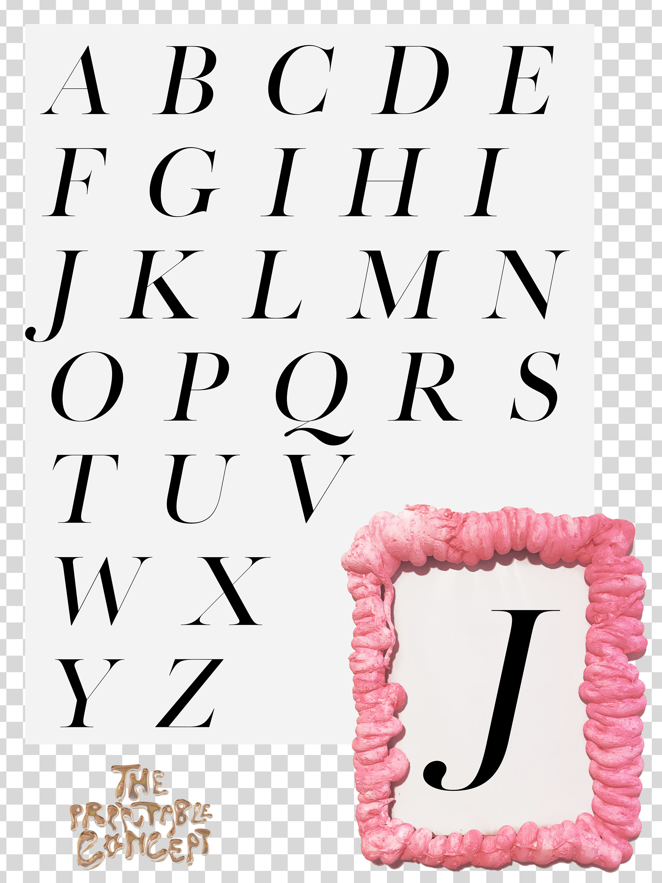 Black Alphabet ART PRINT Monogram Letter Typography Wall Art - Etsy