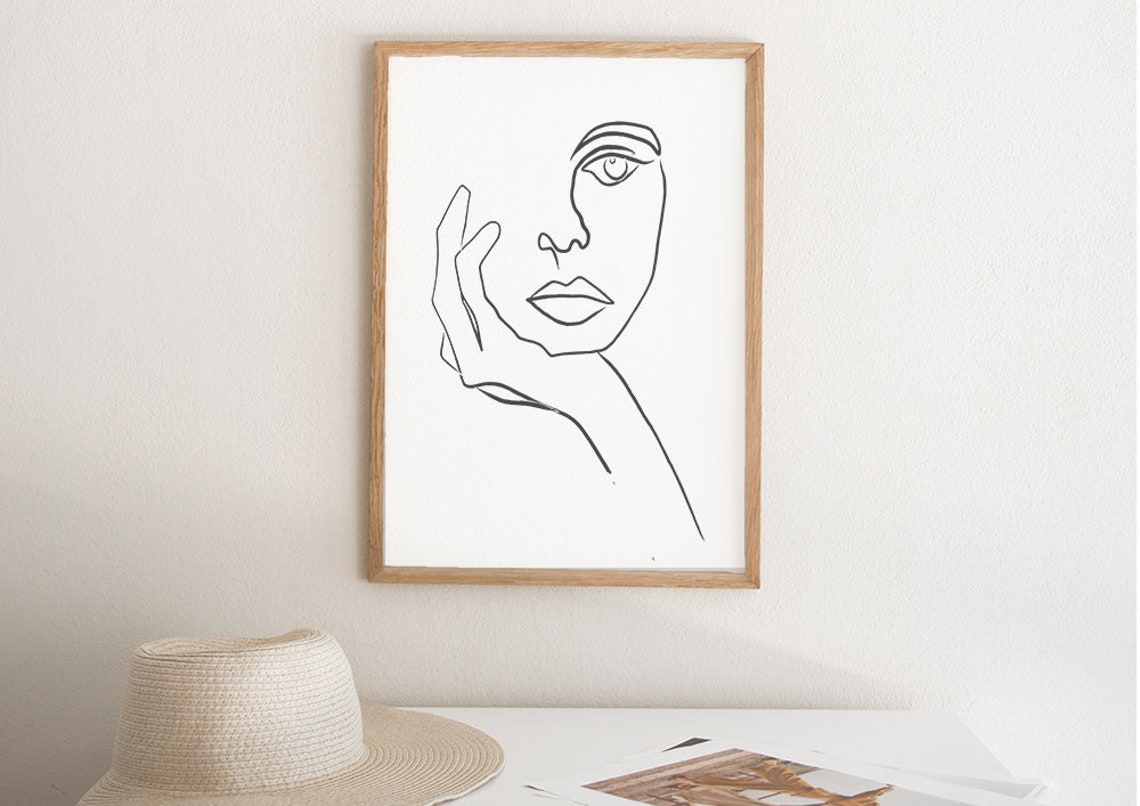 The Thinker PRINTABLE Line Drawing Inspired by Picasso - Etsy