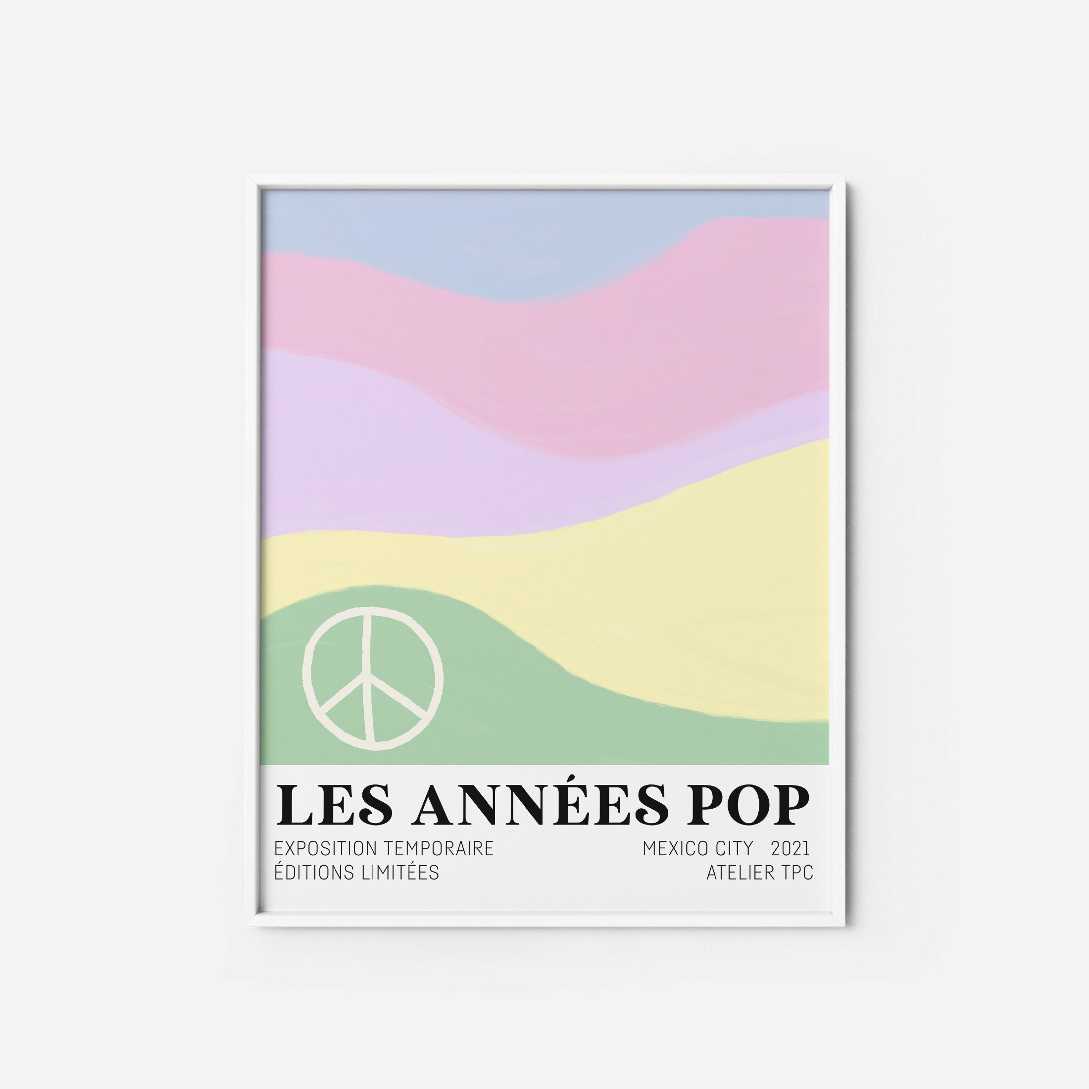 Peace PRINTABLE Pastel Waves Psychedelic 70s Hippie 60s - Etsy