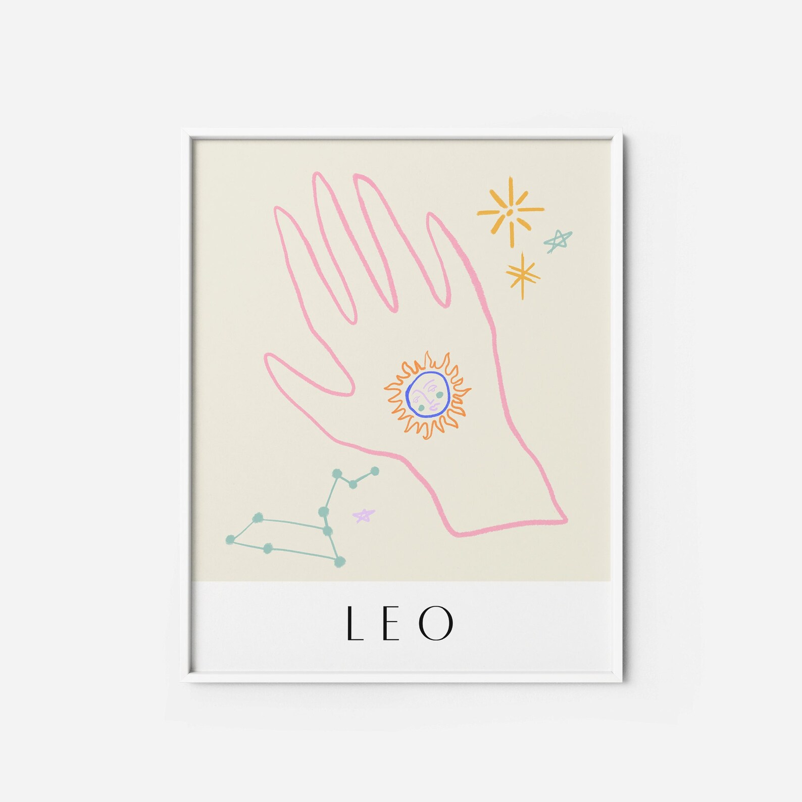 Leo Zodiac PRINTABLE Astrology Poster Leo Museum Poster Beige - Etsy