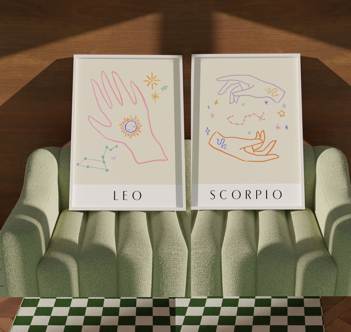 Leo Zodiac PRINTABLE Astrology Poster Leo Museum Poster Beige - Etsy