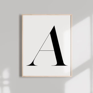 Black Alphabet ART PRINT Monogram Letter Typography Wall Art - Etsy