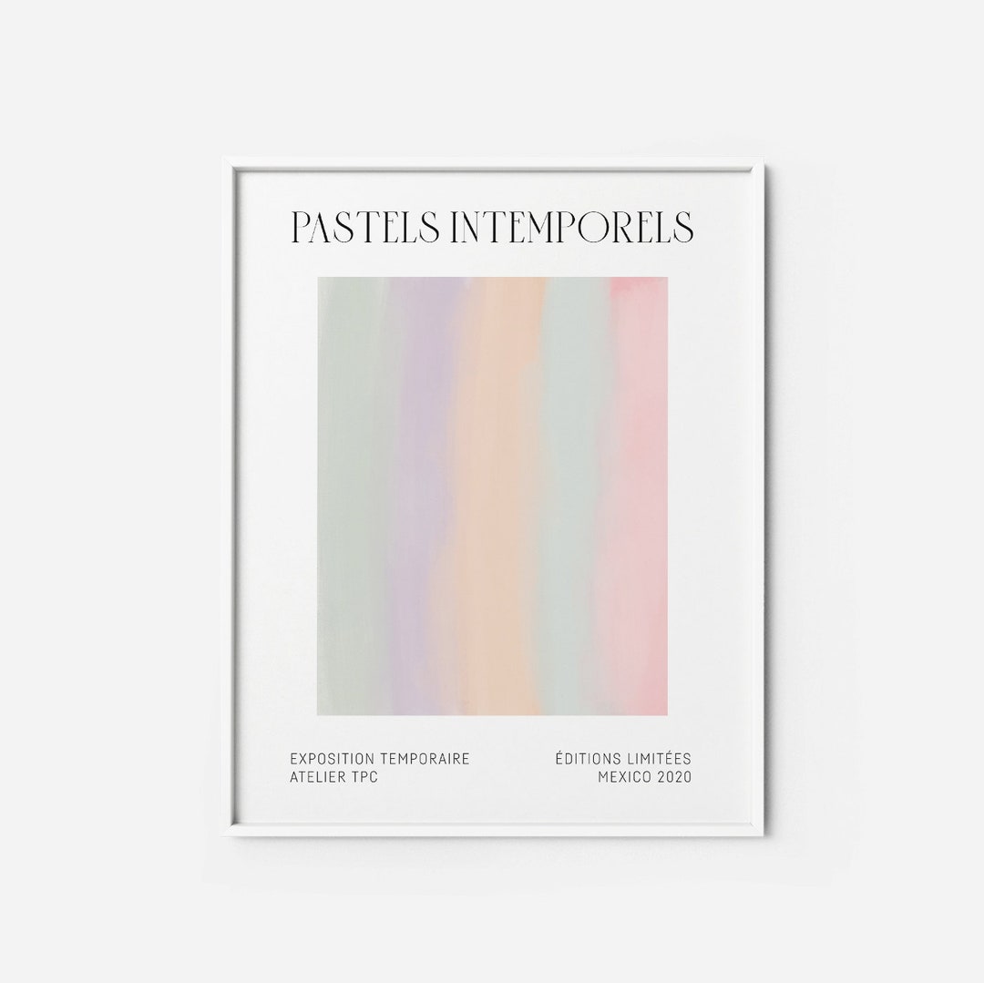 Pastel 2 Art Print Rainbow Pink Blue Pastel Museum Poster - Etsy