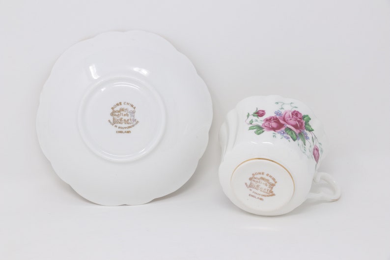 MINT English Castle Tea Cup With a Saucer, Pink Roses Design, Gold Trim ...