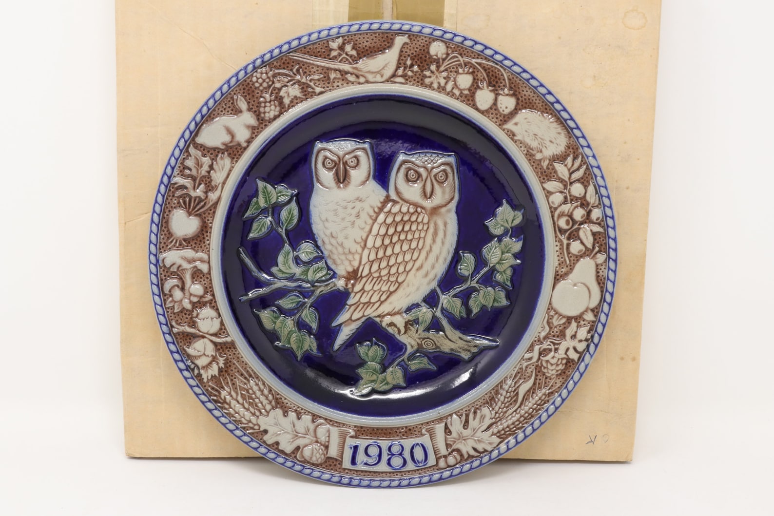 IN BOX 10 Goebel owls plate saltglazed stoneware plate | Etsy