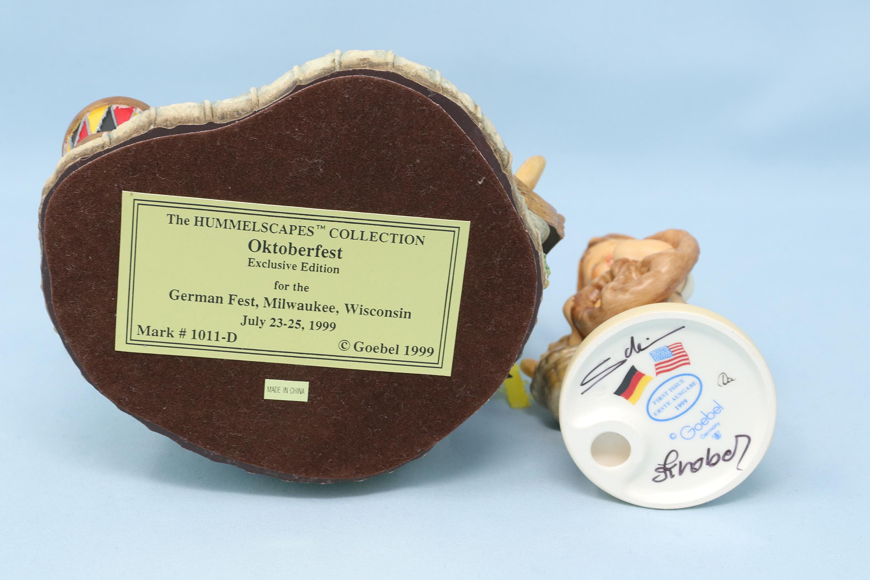 RARE MINT Hummelscape Octoberfest Display + Hummel Pretzel Girl ...