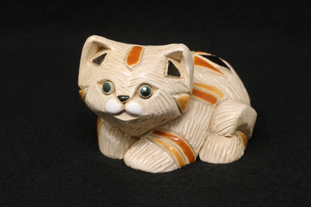 MINT 3.5" Artesania Rinconada Cat Figurine, Calico Cat Sculpture ...