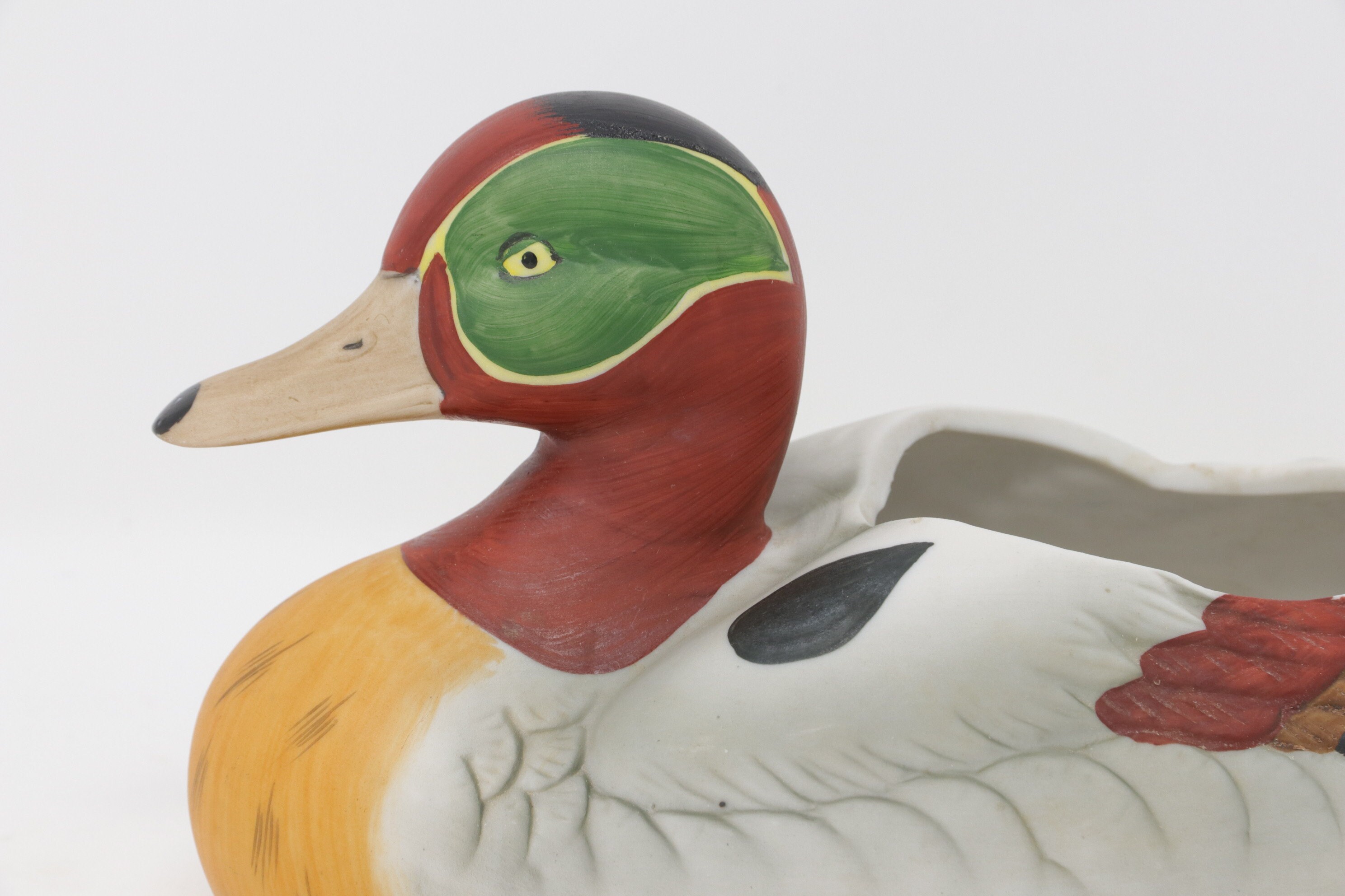 8.5 Duck Figurine/ Planter/ Holder Ceramic Green-winged | Etsy
