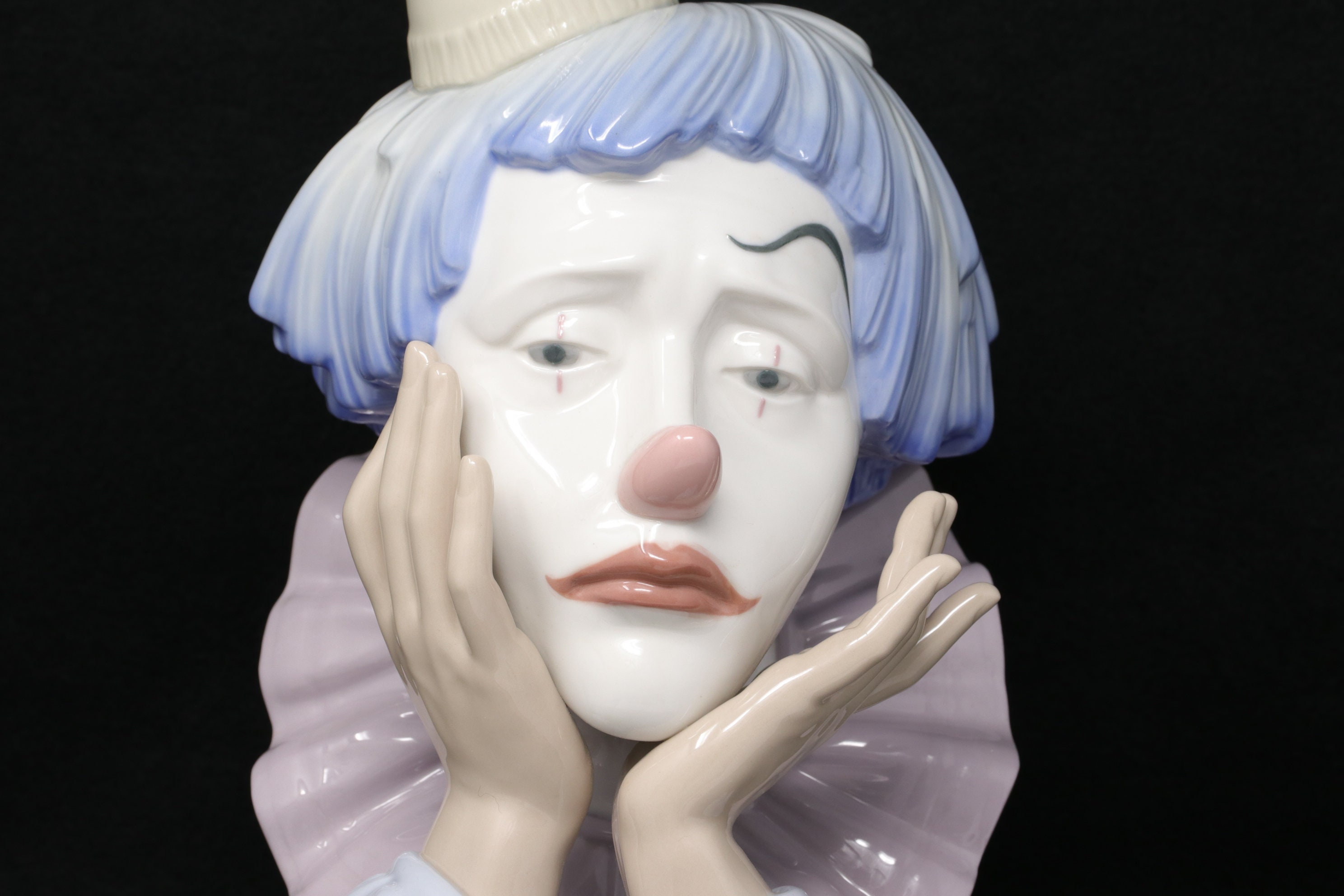 Vintage 1987 Lladro Sad Clown With Violin Fine Porcelain Figurine ...