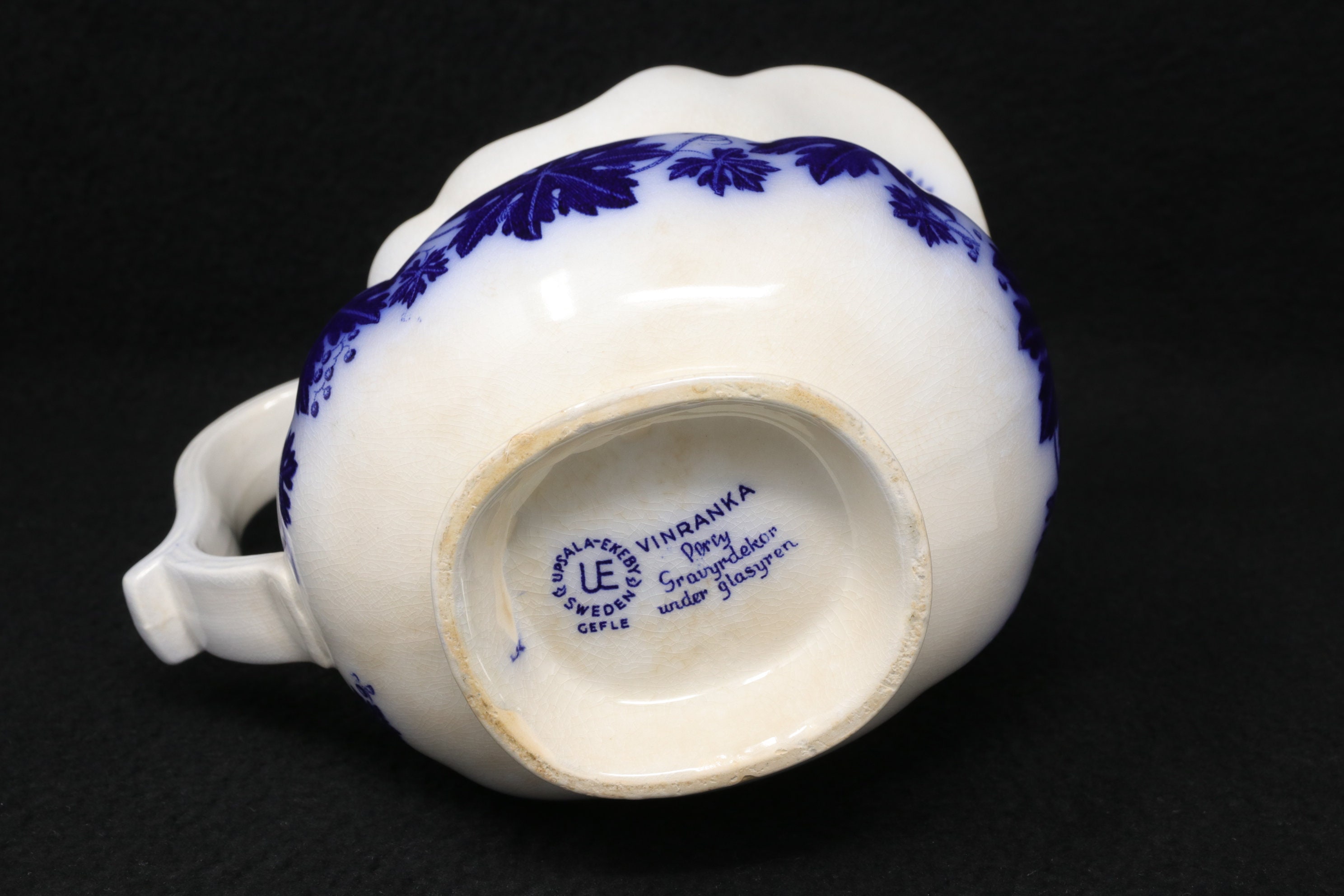 Gefle Upsala Ekeby flow blue milk pitcher Art & Collectibles Fine Art ...