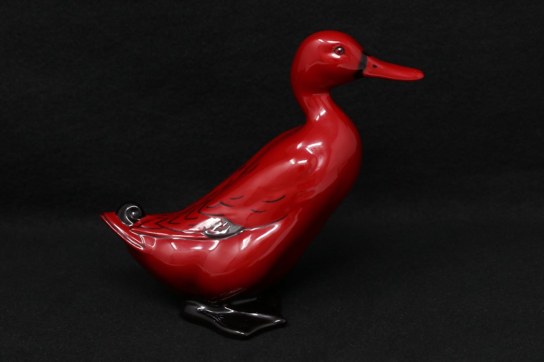 VERY NICE 6" Royal Doulton Flambe Drake Duck Figurine, Red Royal ...
