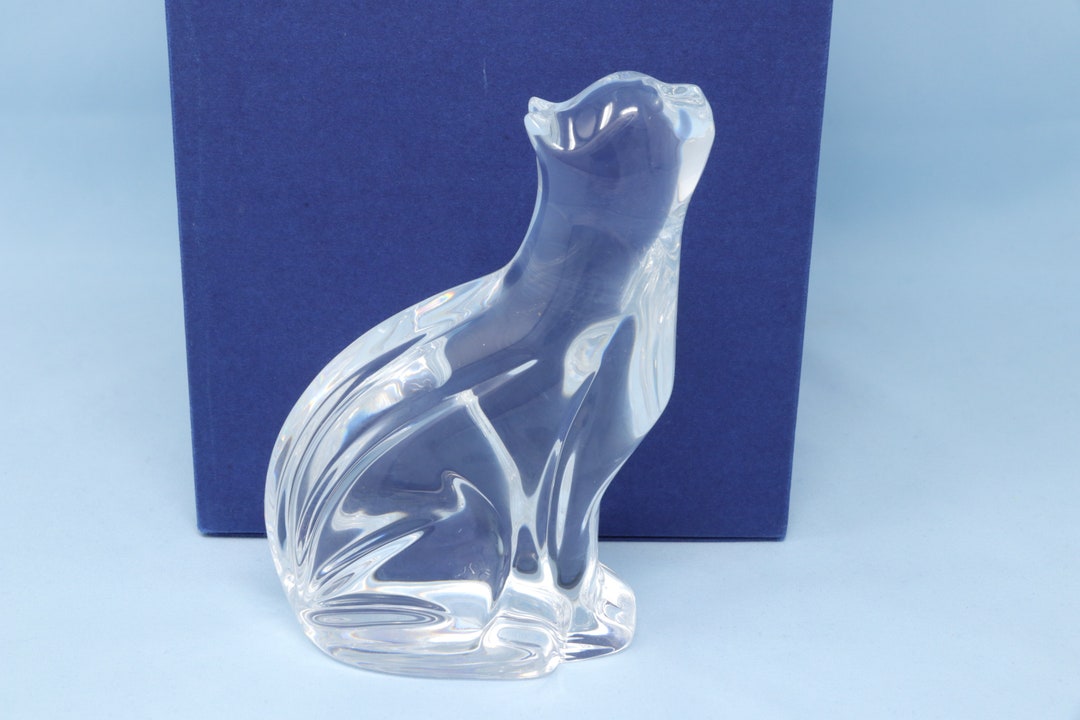 VERY NICE 5 Waterford Crystal Cat Looking Up, NO Box, Sitting Cat ...