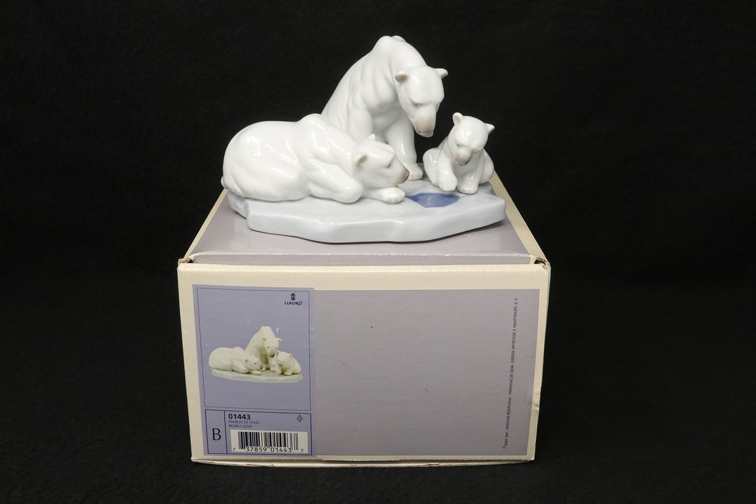 MINT in BOX Lladro Bearly Love 1443, Lladro Bear Figurine, Family of ...