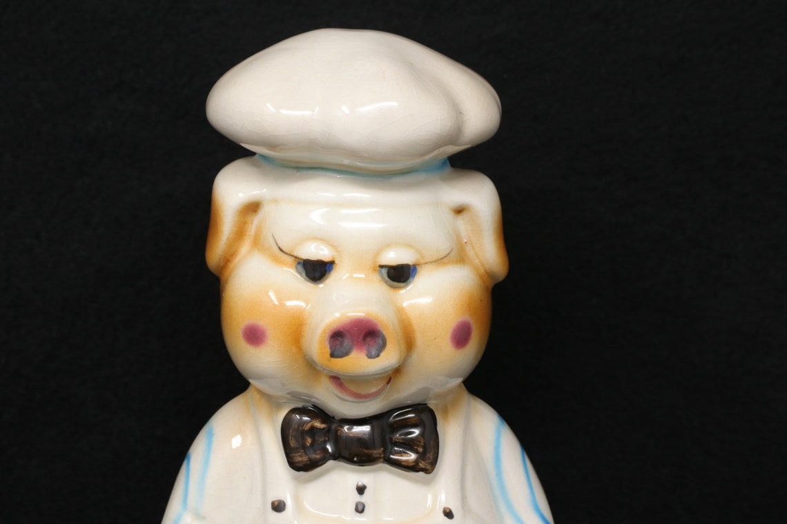 10 Mid Century Pig Chef Figural Spoon Holder Ceramic - Etsy