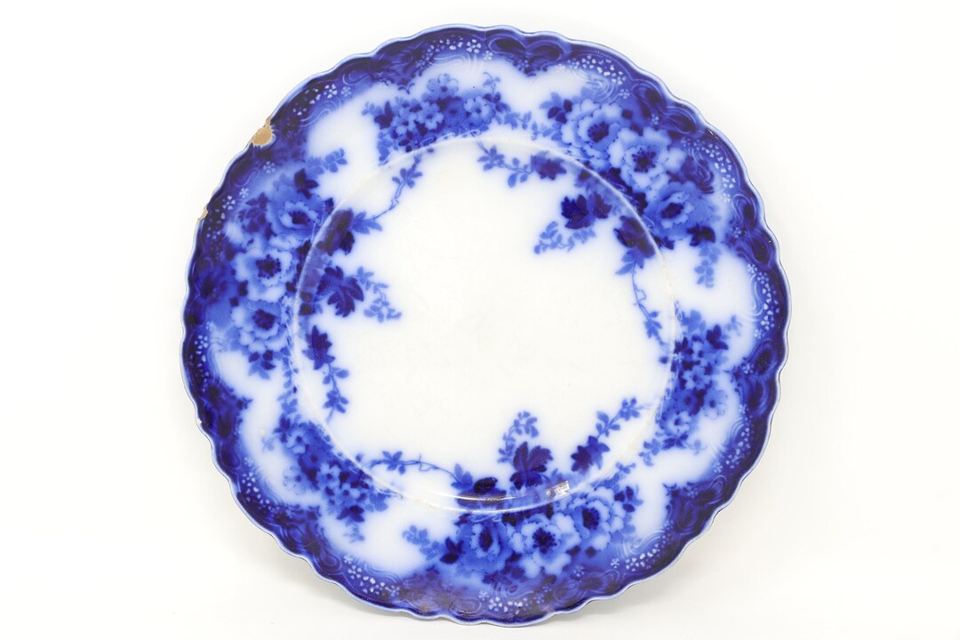AS IS (small Chips) 7 3/4" Alfred Meakin Flow Blue Devon Plate, Antique ...