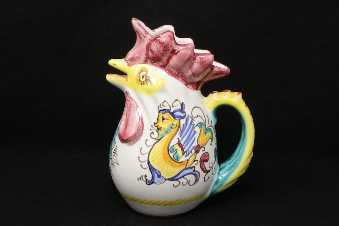 VERY NICE 8 1/4" Rooster Pitcher, Fun Water Wine Sangria Pitcher/ Jug ...