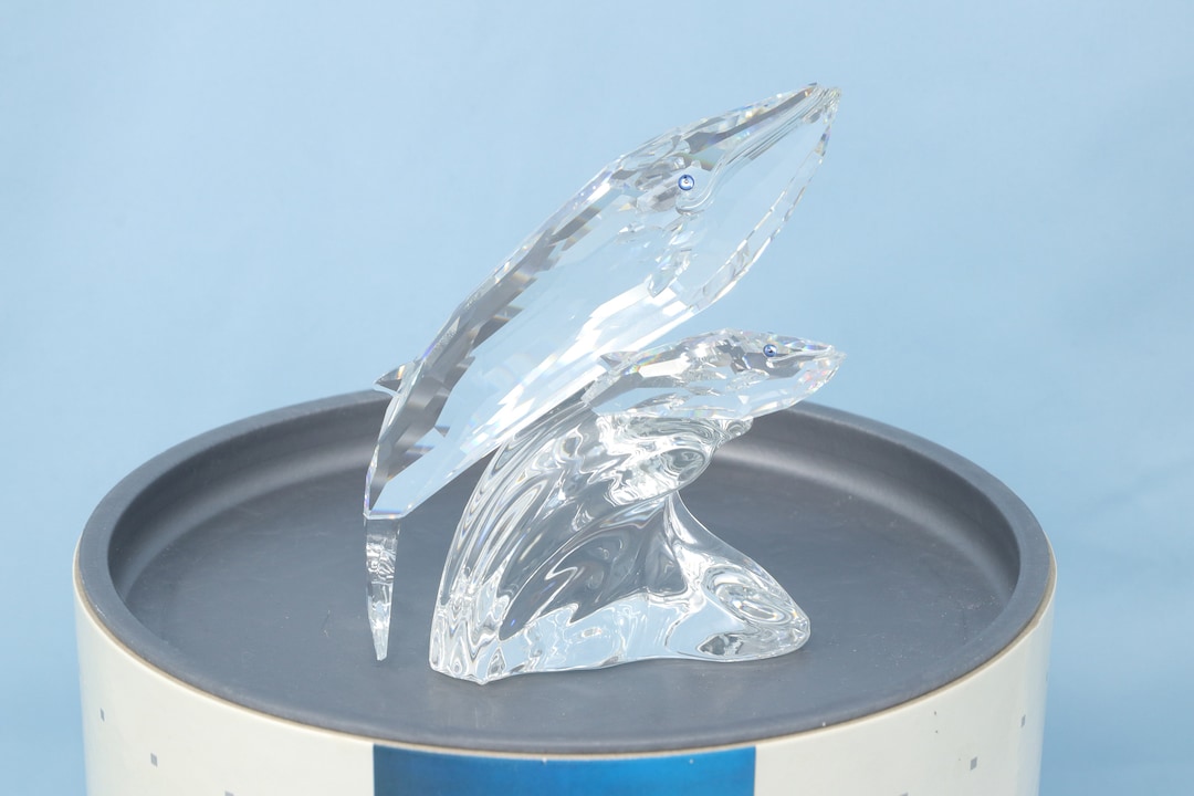 AS IS broken-off Baby Tail in BOX 4 Tall Swarovski Crystal Whales ...