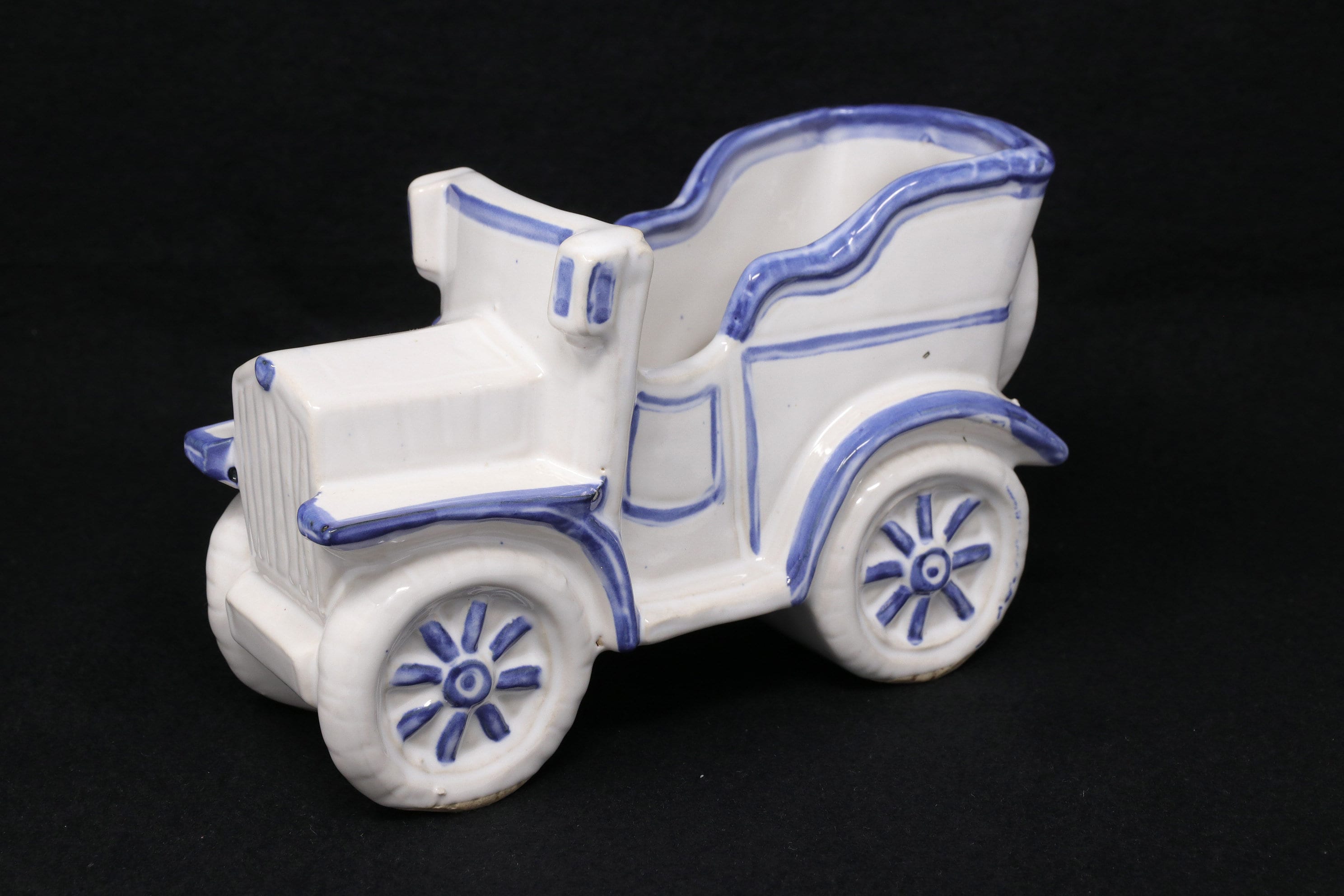 Vintage Blue and White Car Planter/ Holder, Stoneware Creations by ...