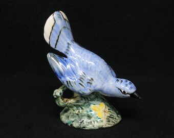 Ceramic Blue Bird Figurine - Etsy