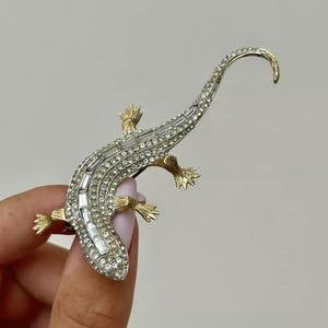 Vintage Large Silver and Paste Lizard / Gecko Brooch - Etsy