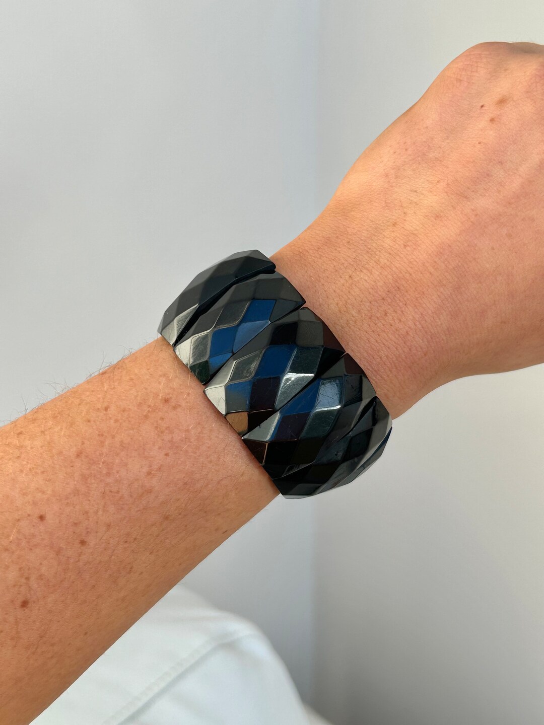 Antique Whitby Jet Chunky Bracelet / Bangle - Etsy