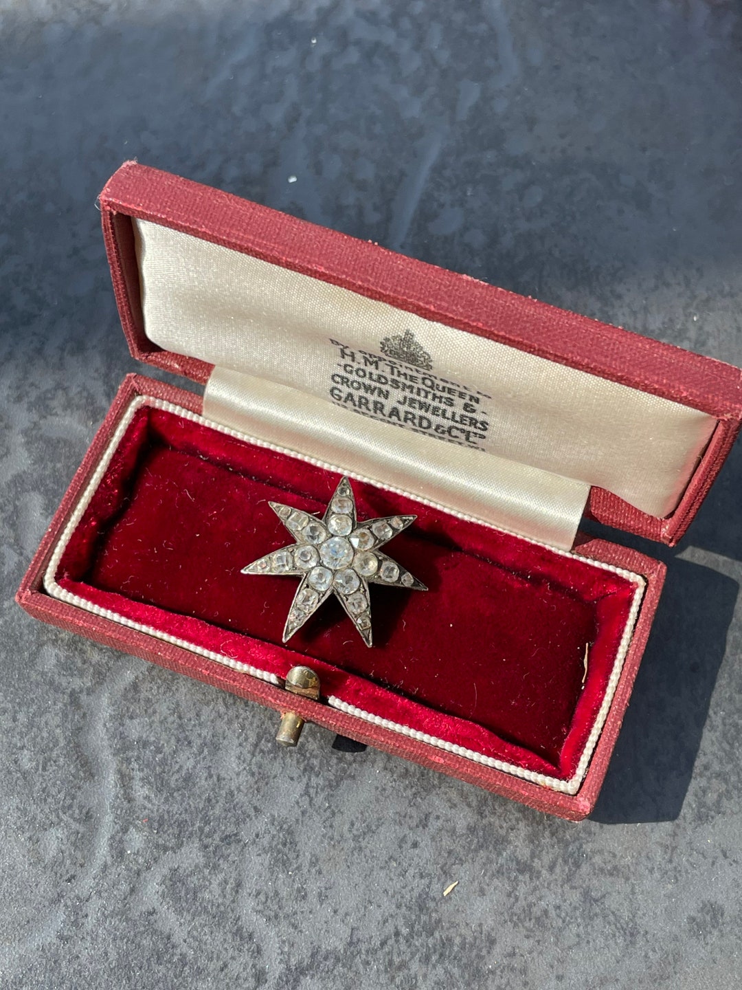 Antique Silver Paste Starburst Star Brooch - Etsy