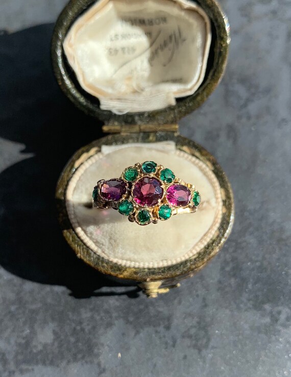 Victorian Purple and Green Paste Ring in 12ct Yellow Gold - Etsy