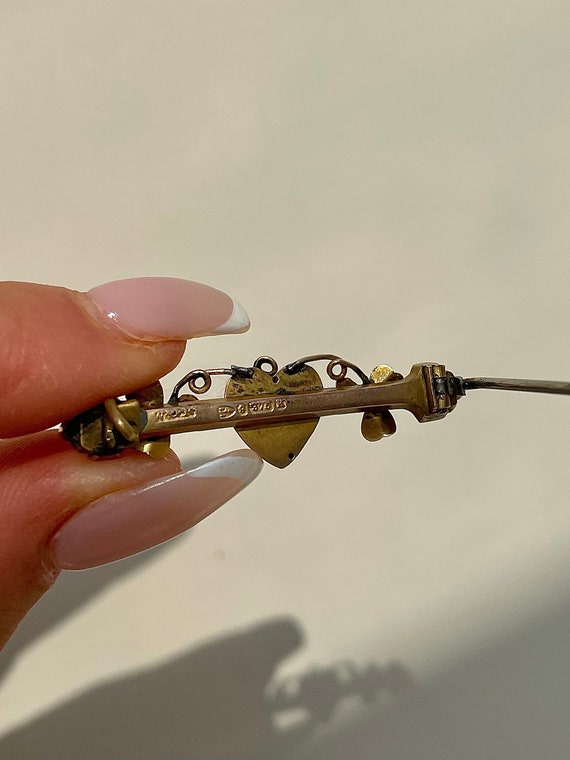 Antique Victorian 9ct Yellow Gold Pearl Heart Clover … - Gem