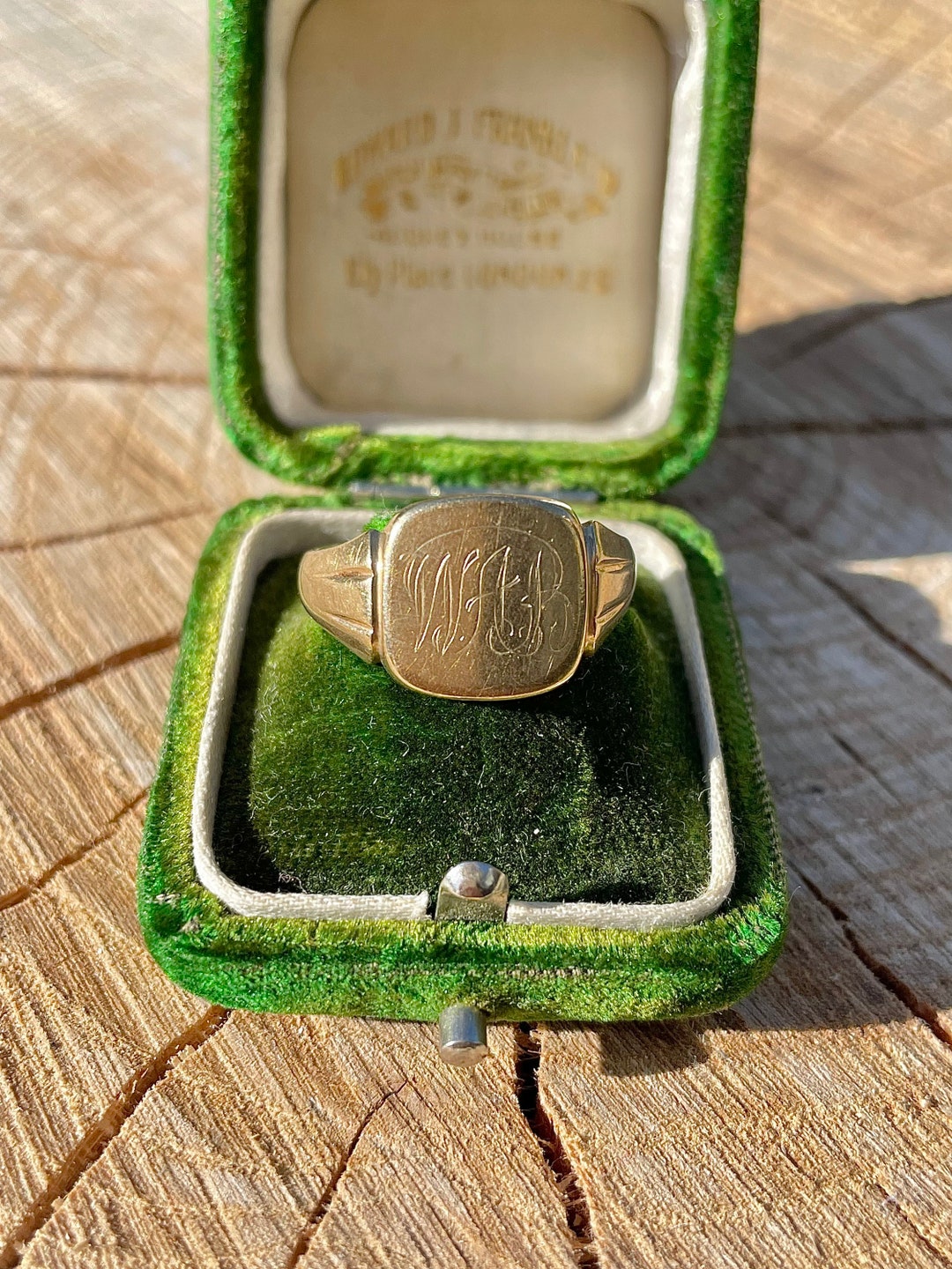 Vintage 9ct Yellow Gold Chunky Signet Ring - Etsy