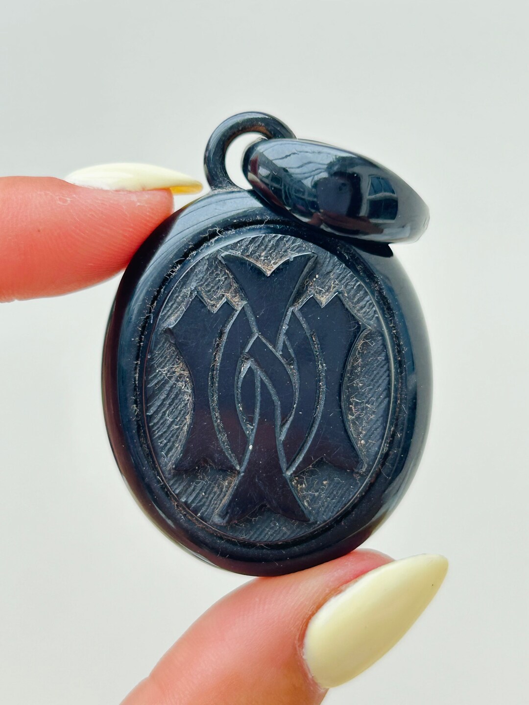 Antique Victorian Whitby Jet Large Pendant Locket Back - Etsy