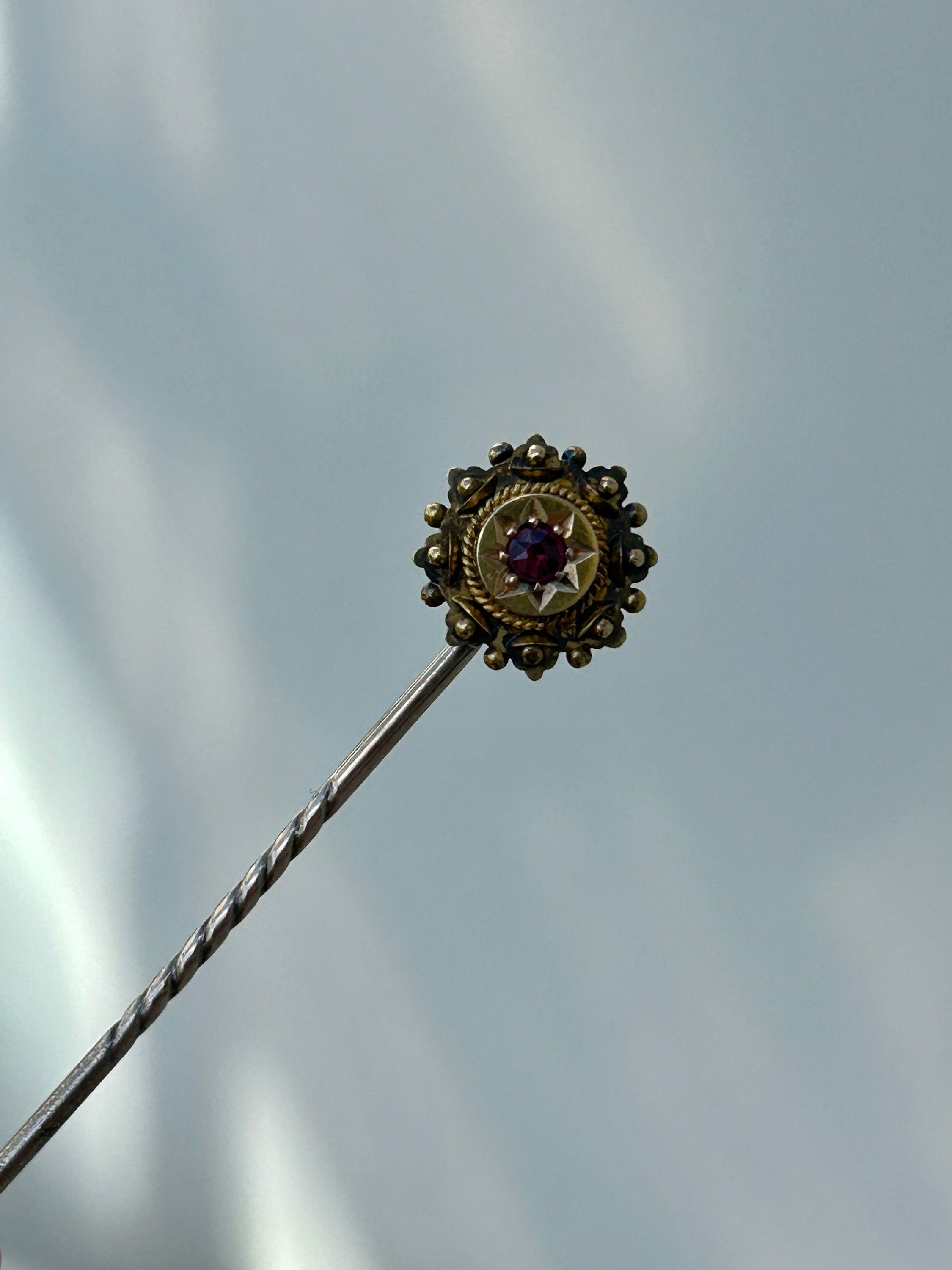 9ct Yellow Gold Antique Ruby Stick Pin Brooch - Etsy Australia