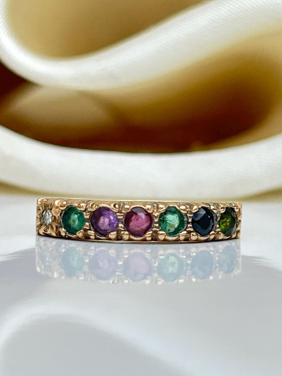 Vintage 9ct Yellow Gold Acrostic Discreet Message “DEAREST” Ring - Etsy