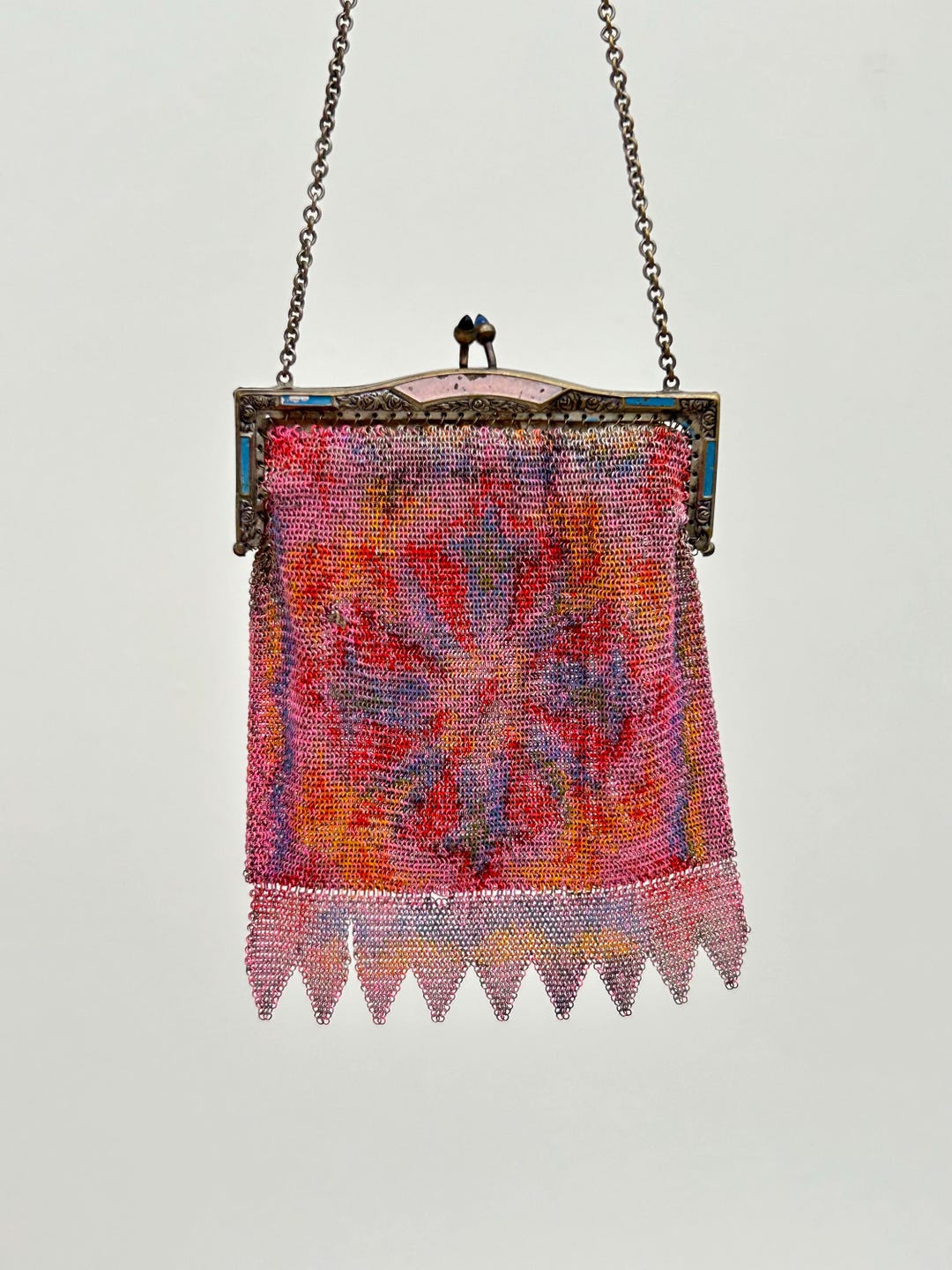 Large Vintage Colourful Misers Purse / Bag Gemmy Fastener - Etsy